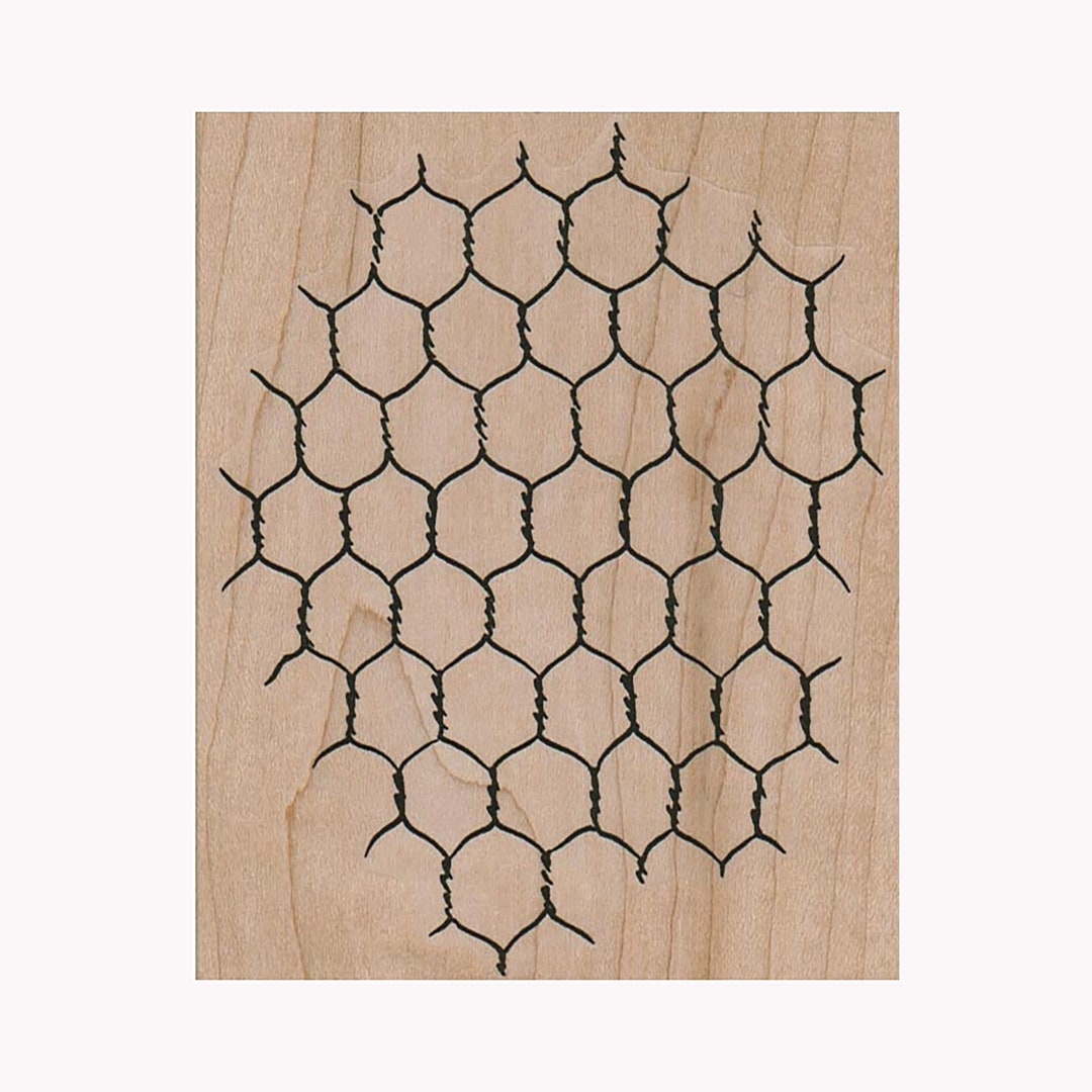 Chicken Wire RUBBER STAMP, Wire Fence Stamp, Chicken Wire Stamp, Fence ...