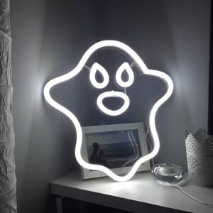 Ghost Led Neon Light, Halloween Decoration, Neon Light, Led Wall Art ...