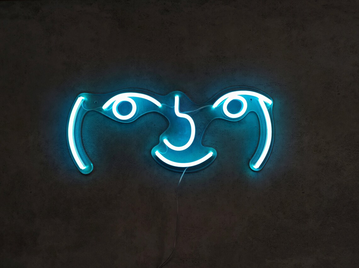 Lenny Face Led Neon Emoji Wall Decoration Light for Home - Etsy