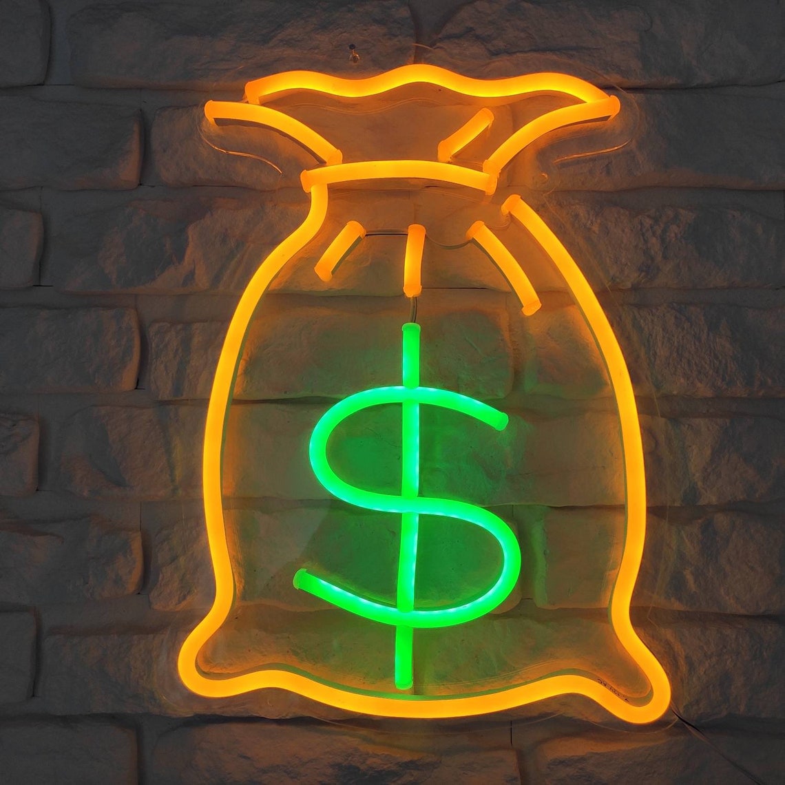 Led Neon Money Bag Dollar Sign - Etsy