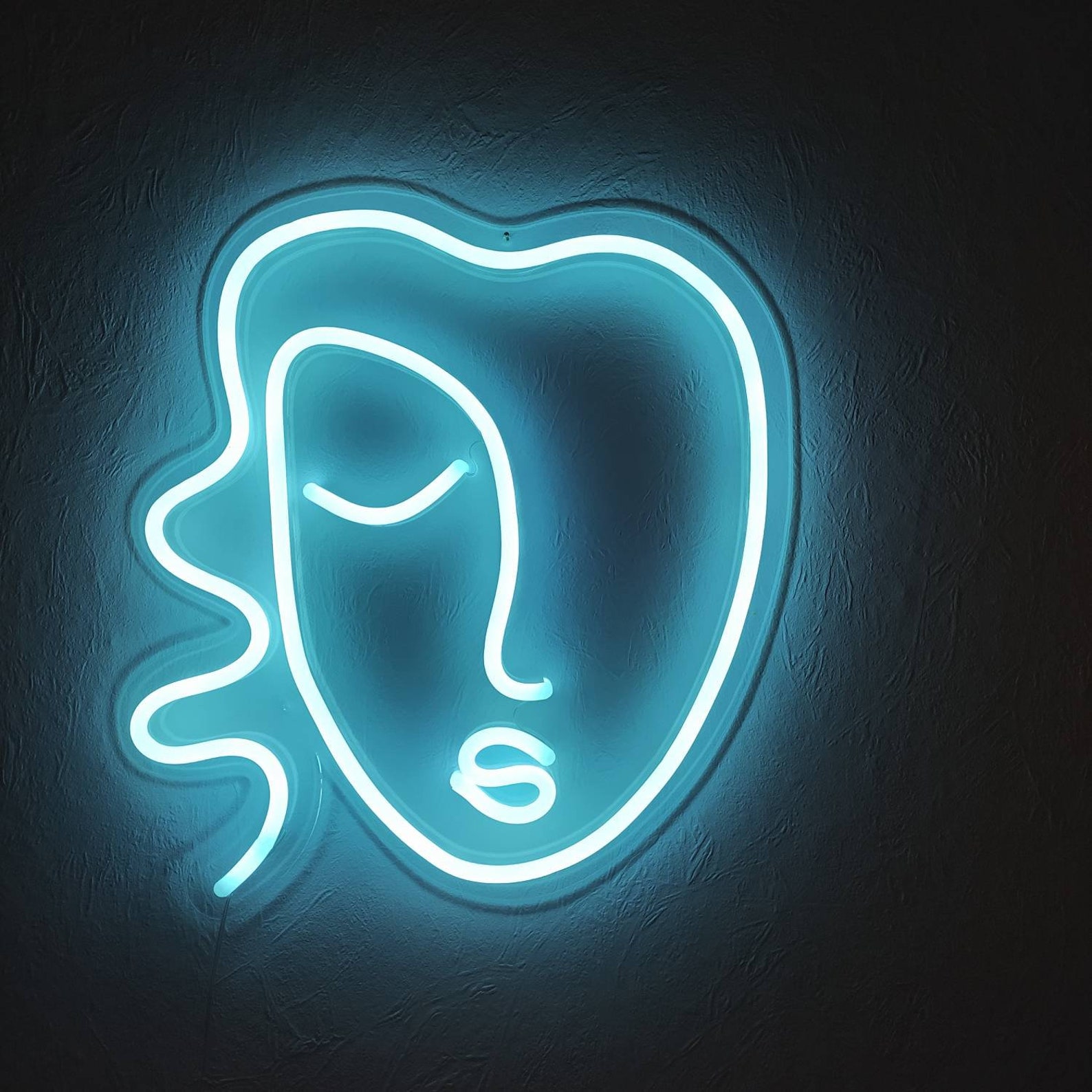 Picasso Lady Face Neon Sign Led Light Scalpture Wall Art Etsy