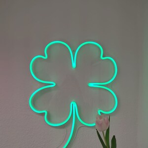 Four Leaf Clover Led Neon Sign, Irish Decor, Lucky Sign, Shamrock ...