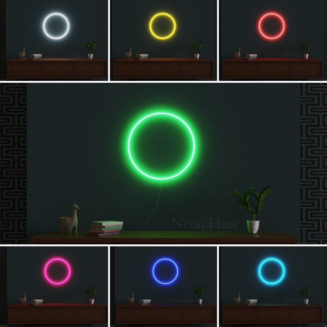 ZEN Circle Neon Led Neon Light Ring Cyberpunk Decor | Etsy