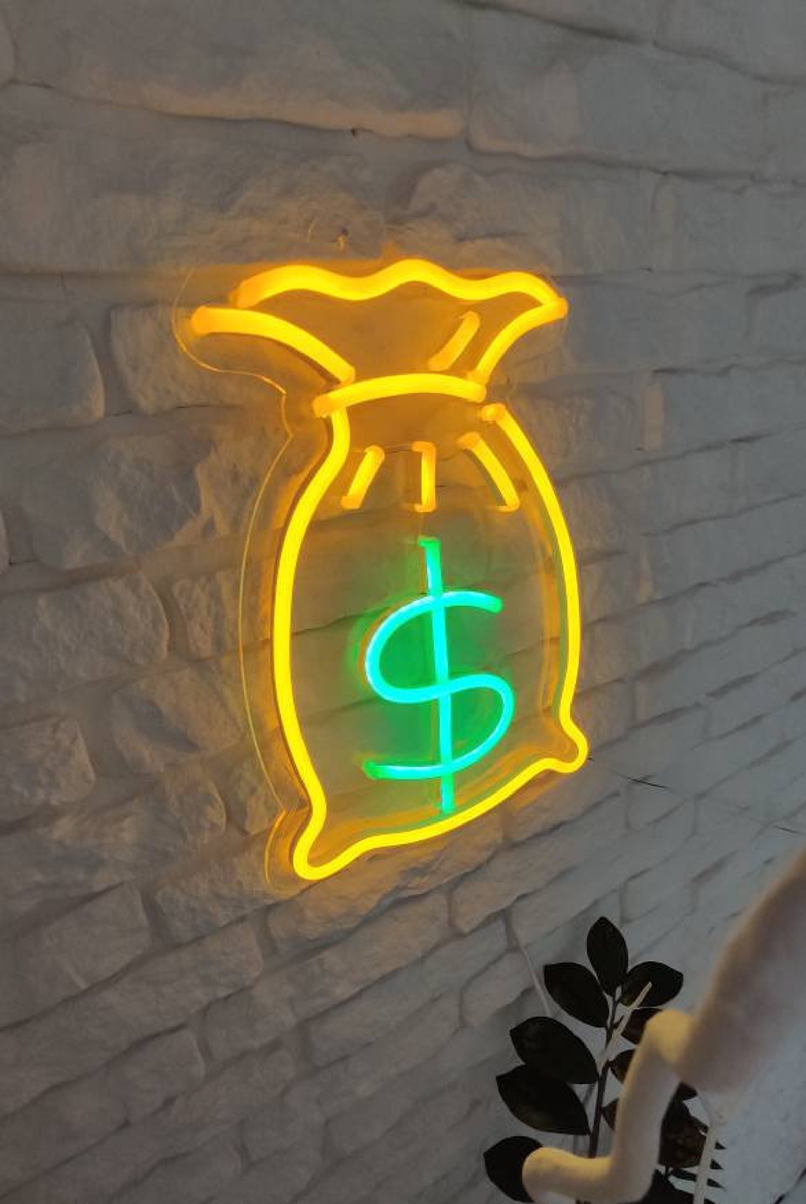 Led Neon Money Bag Dollar Sign - Etsy