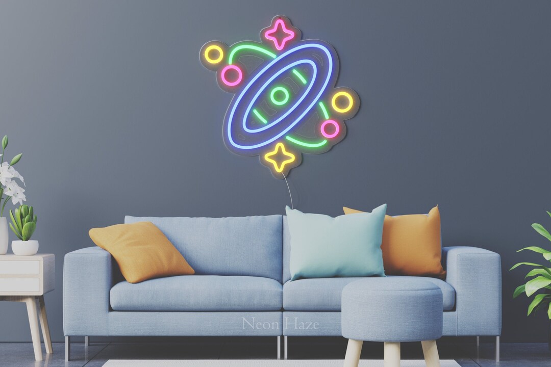 Cosmic Neon Sign Milky Way Wall Art Galaxy Led Neon Sign Stars ...