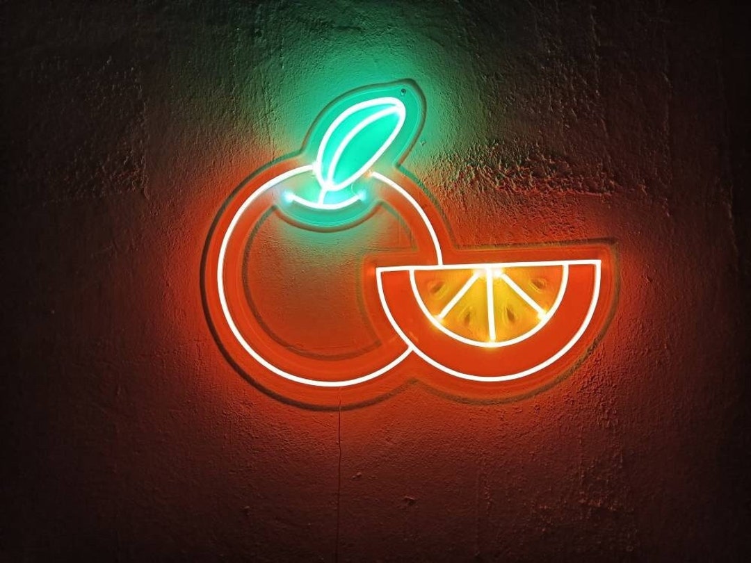 Orange Led Neon Sign, Lemon Neon, Kitchen Decor, Dinning Room ...