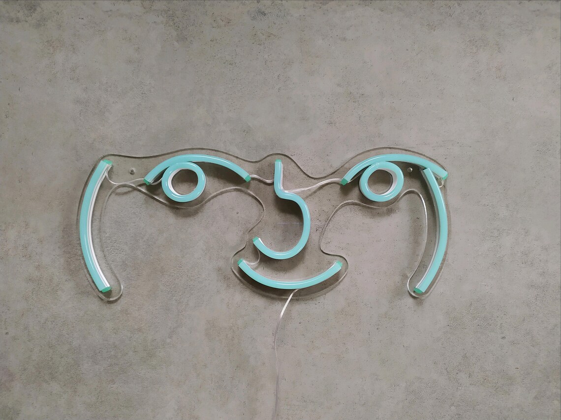 Lenny Face Led Neon Emoji Wall Decoration Light for Home - Etsy