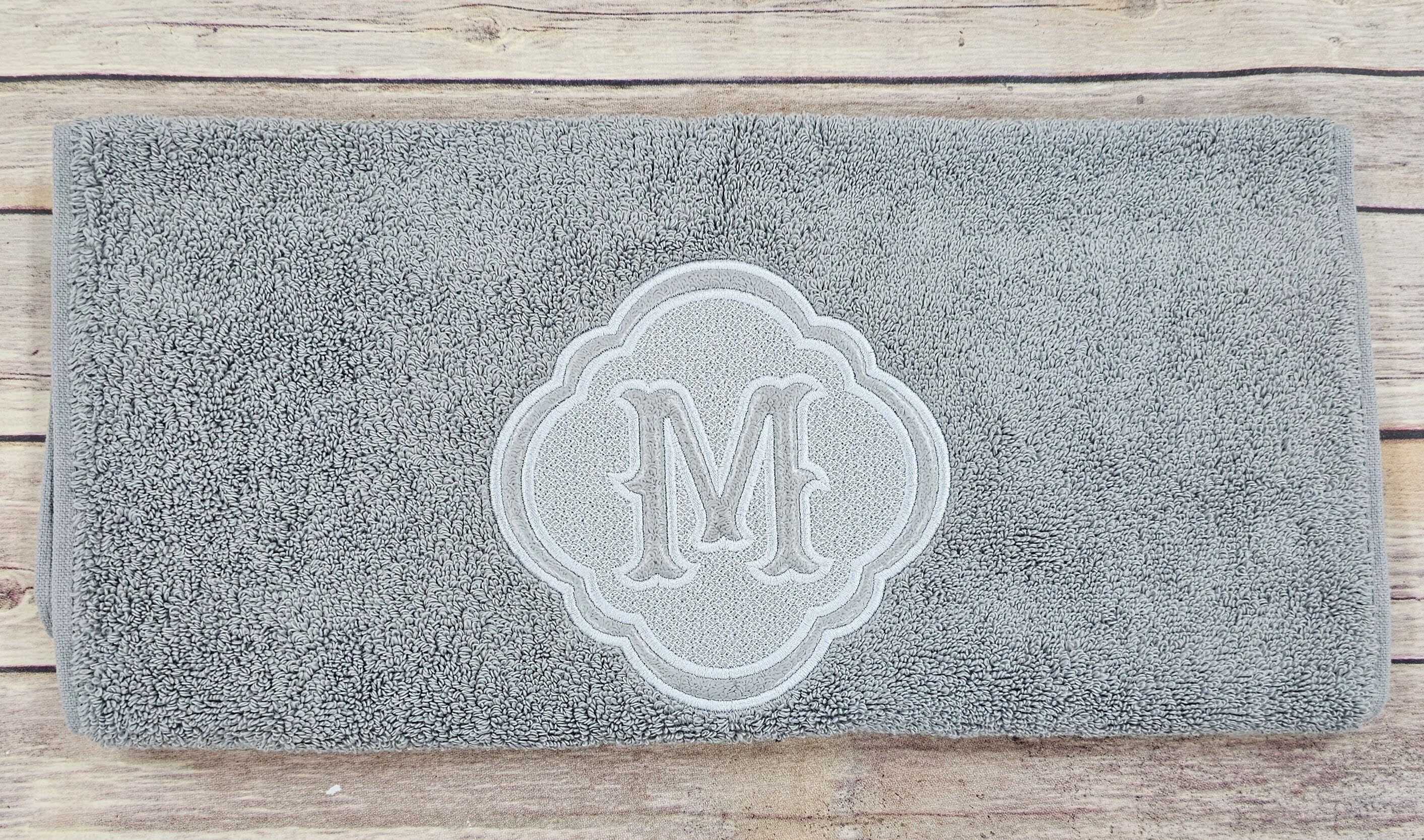 Bath Towel Set, Plush Embroidered Monogram Towel Set, Gift ...