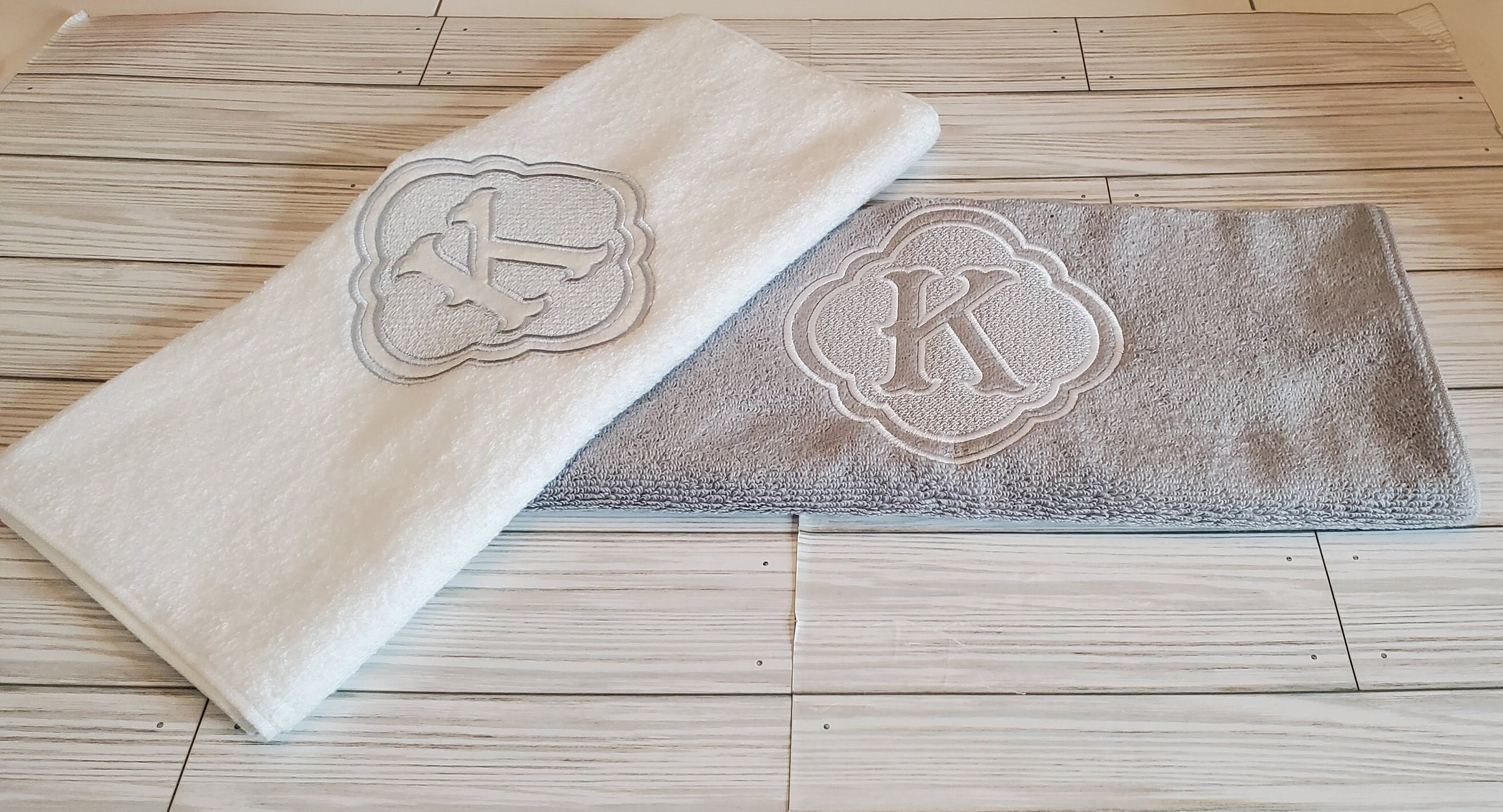 Plush Embroidered Monogram Hand Towel, Personalized Towel, Personalized ...