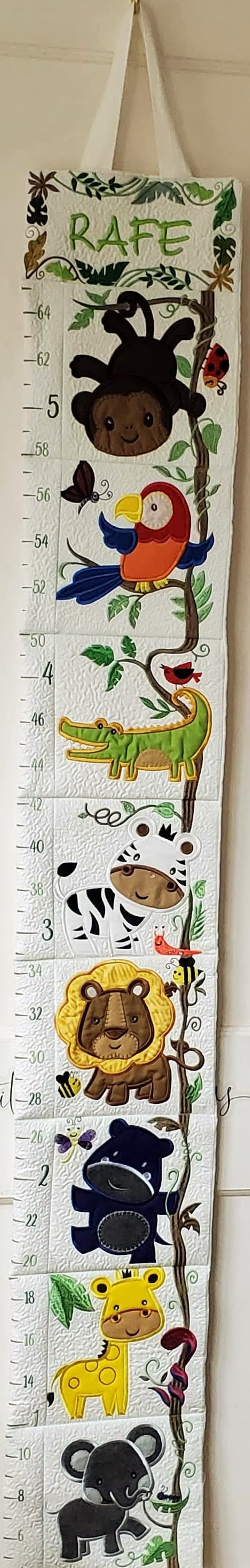 Personalized Embroidered Growth Chart-quilted Chart, Appliqued Growth ...