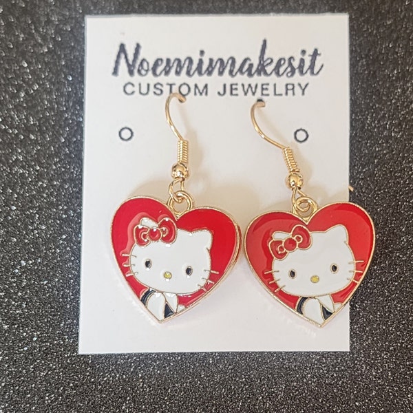 Kitty Hello Earrings - Etsy