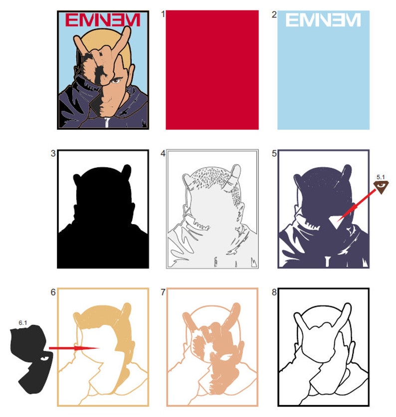 Eminem - Layered Design for Cutting - Digital File for Craft and ...