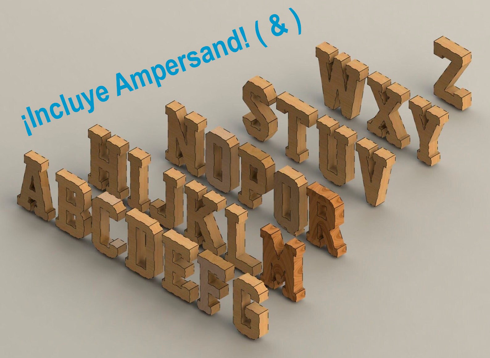 ABECEDARIO 3D 30cm - Para corte laser (DXF) Vector - Etsy México