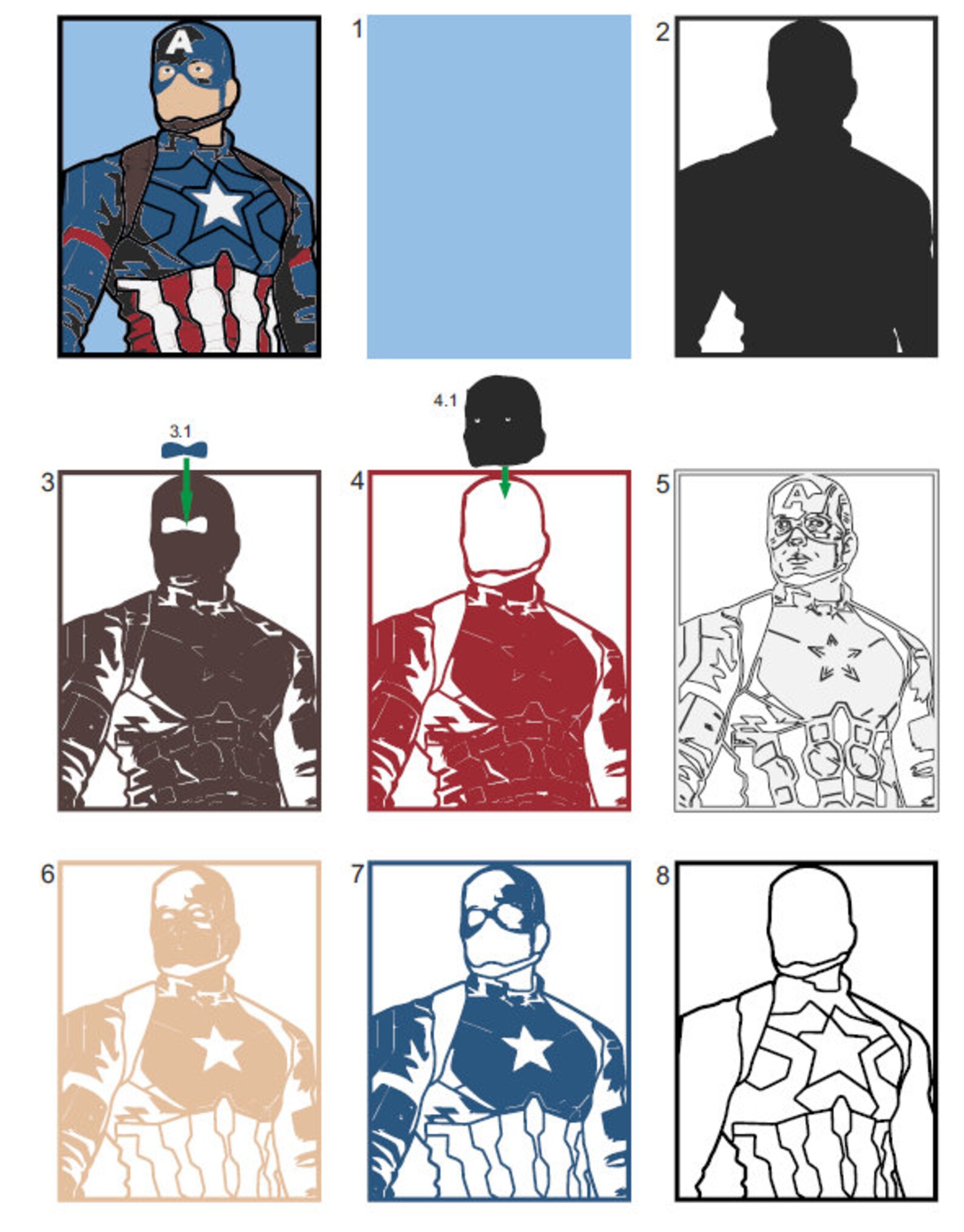Captain America - Layered Design to Cut - Digital File for Craft and ...