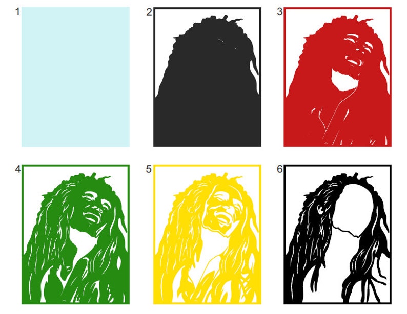 Bob Marley - Layered Design for Cutting - Digital File for Craft and ...