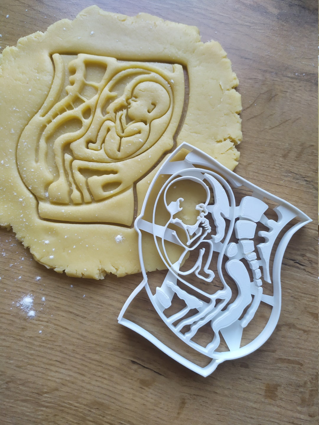 XXL Pregnant Pregnat Baby Cookie Cutter Salt Dough Pregnant Womb Fetus ...