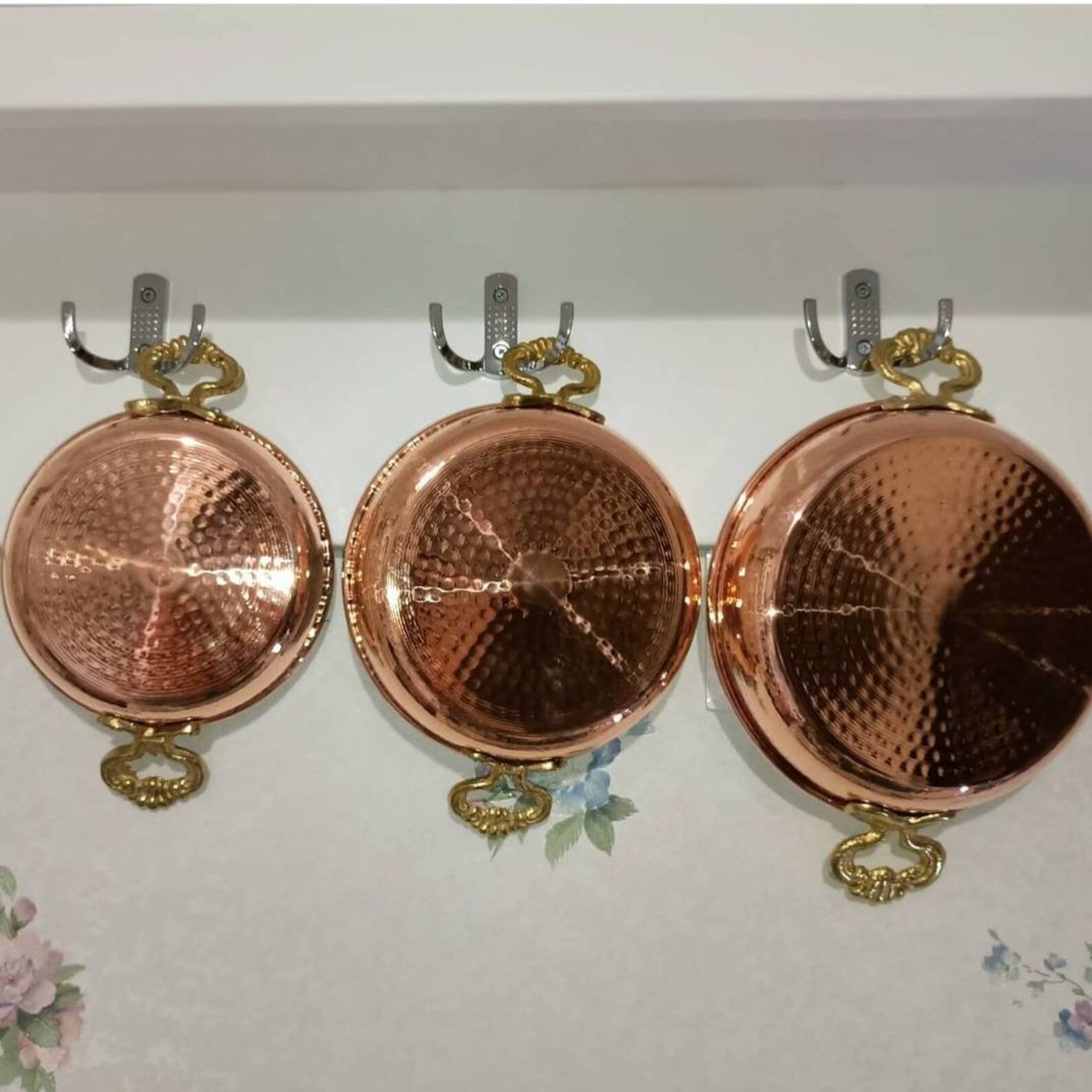 Turkish 3-piece Copper Pans/double Handled Vintage Forged | Etsy