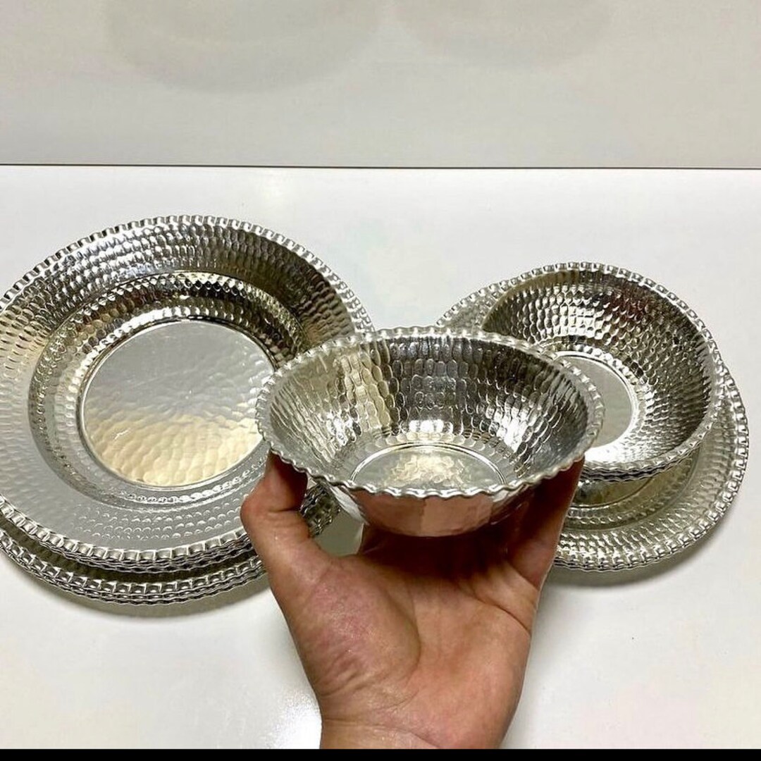 24piece Copper Dinnerware,forged Handmade Copper Plates,dinner Plates ...