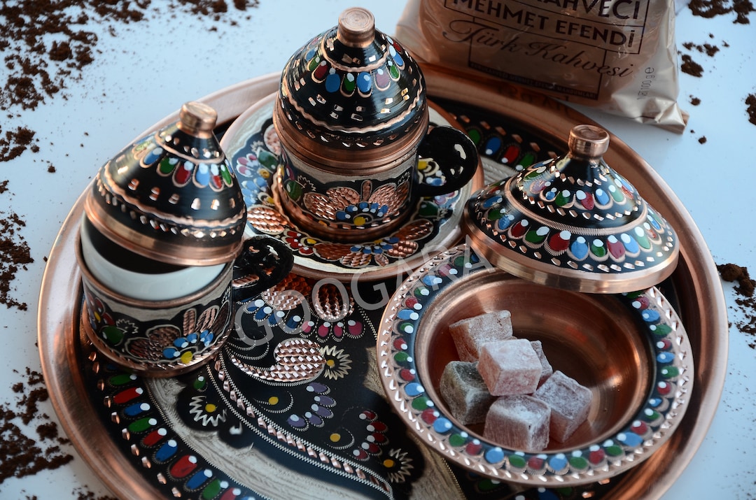 Turkish Coffee Cup Gift Set, Traditional Handmade Turkish Coffee Cups ...