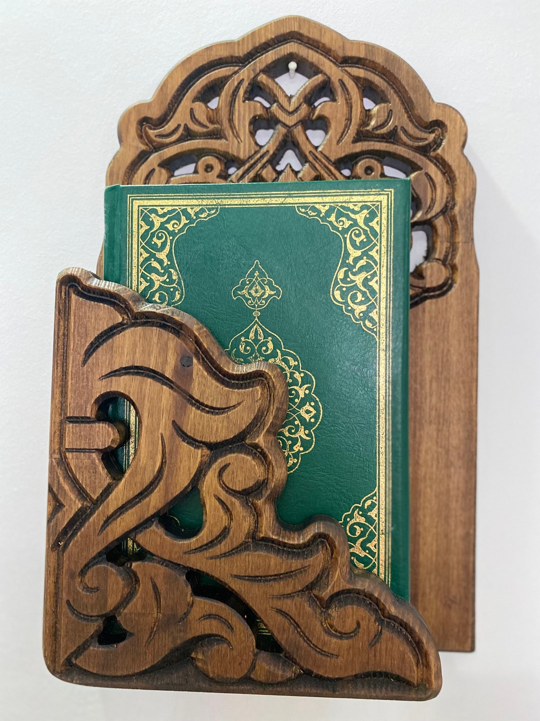 Wooden Carving Wall Bookcase Quran Stand,bible,torah Bookcase,home Gift ...