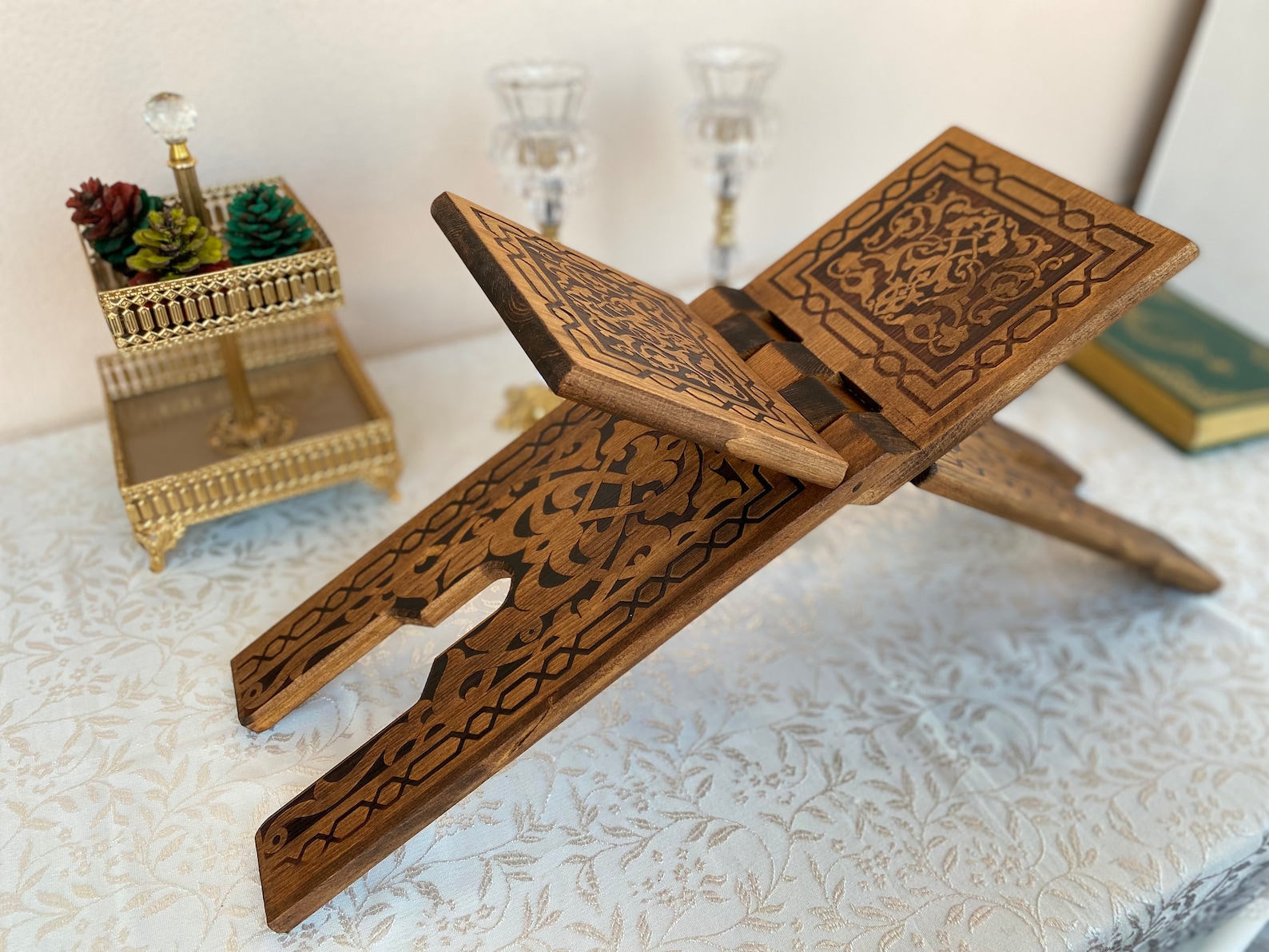 Wooden Folding Quran Stand-bible Holdernatural Wood - Etsy