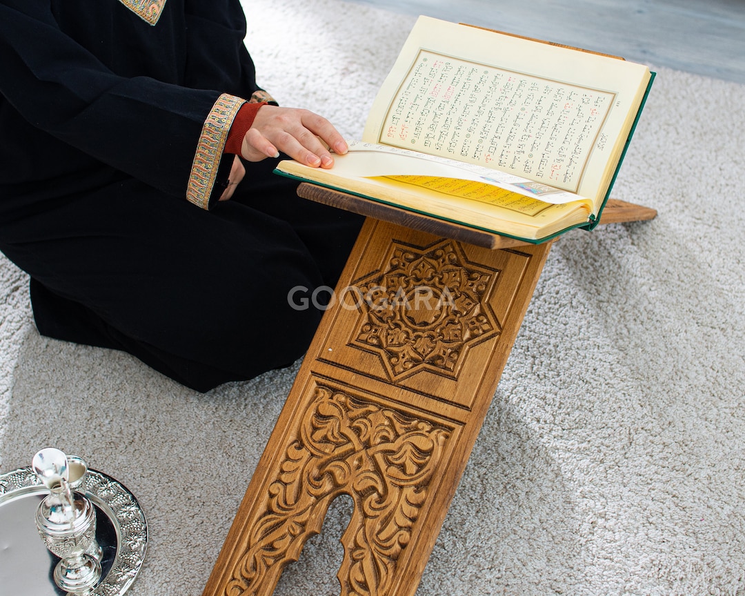 Wooden Folding Quran and Bible Holder, Adjustable Wooden Book Reading ...