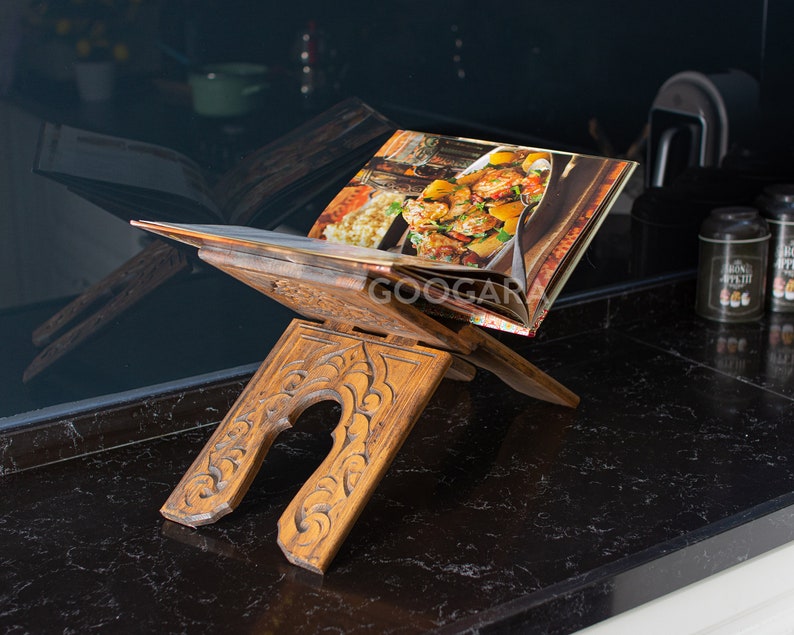 Carved Wooden Folding Quran and Bible Stand Adjustable - Etsy