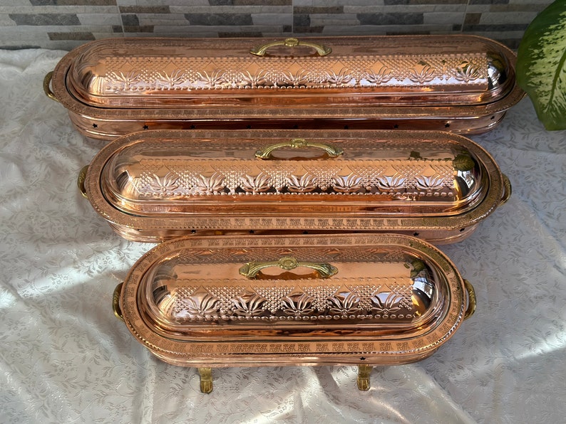 Heated Copper Kebab Serving Plate,food Serving Plate With Lid,heated ...