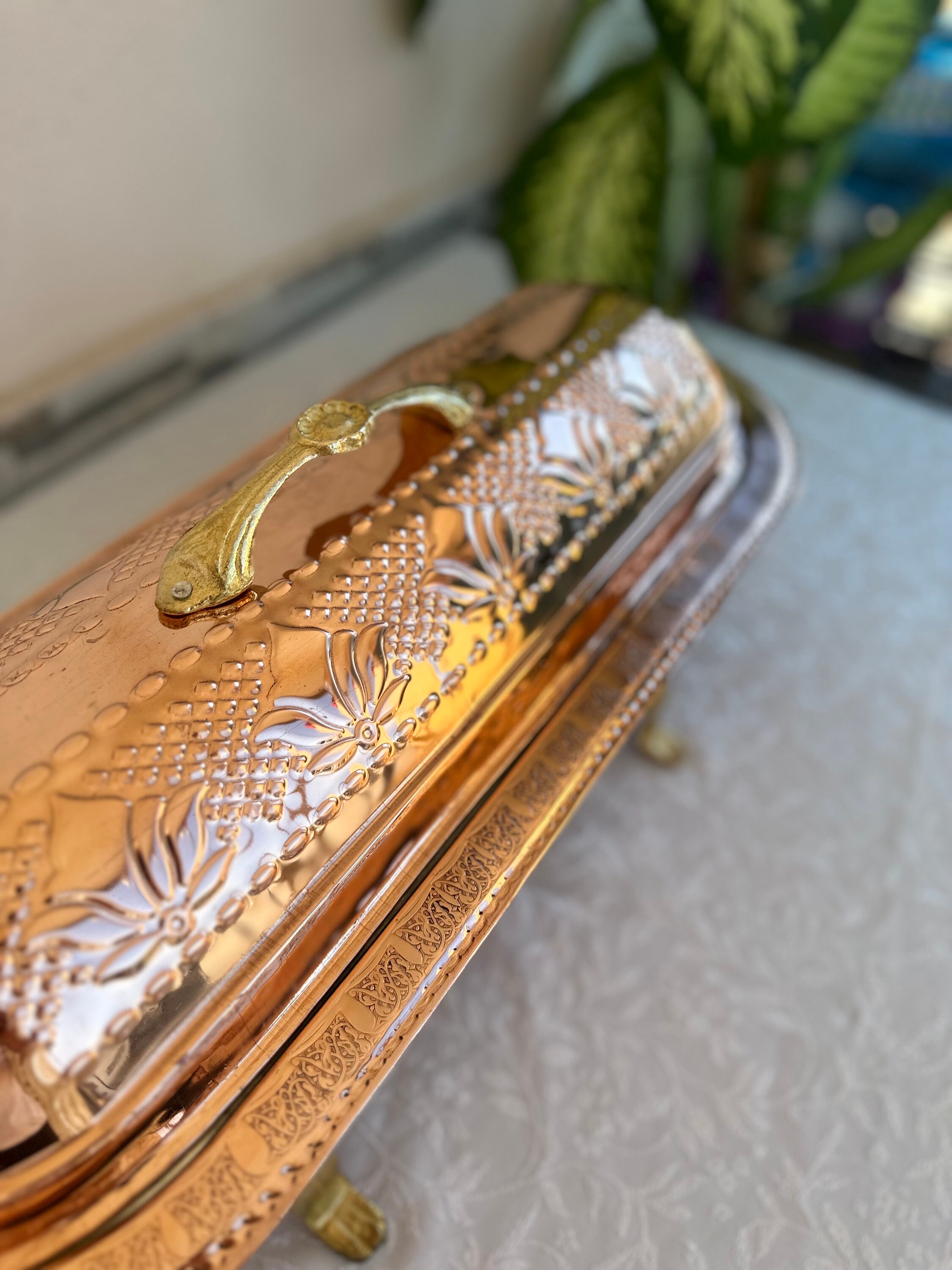 Heated Copper Kebab Serving Plate,food Serving Plate With Lid,heated ...