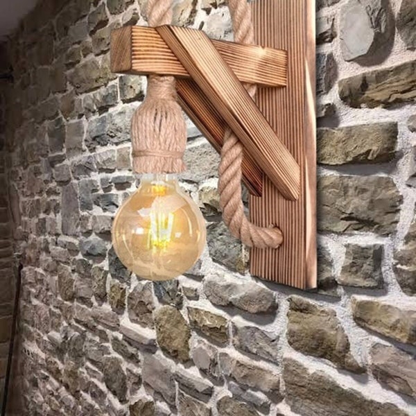 Wood Rope Lamp - Etsy