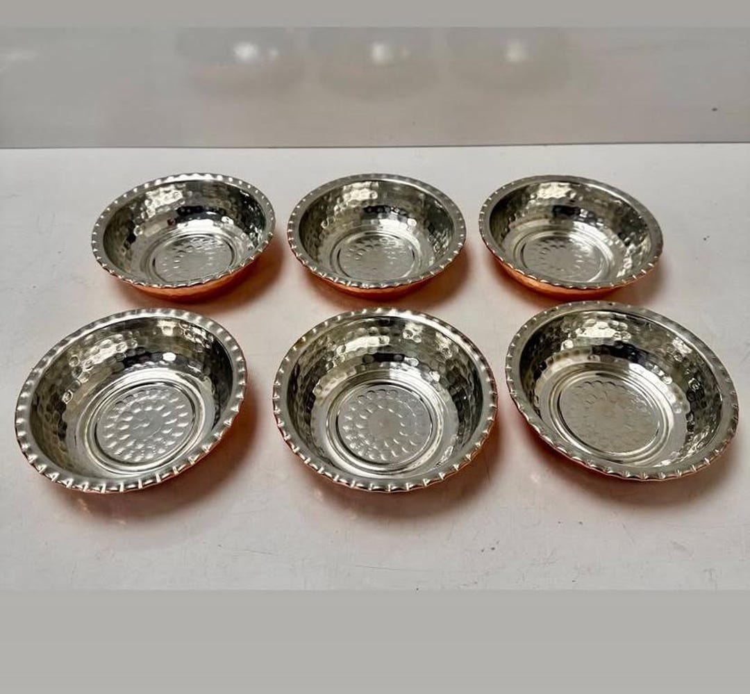 Mini Copper Serving Bowls Set of 6 | Handmade Meze Snack Tapas ...