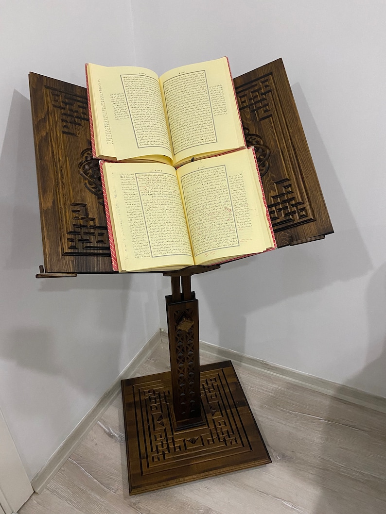 Extra Large Adjustable Wooden Quran Book Stand With Wheels,rolling ...