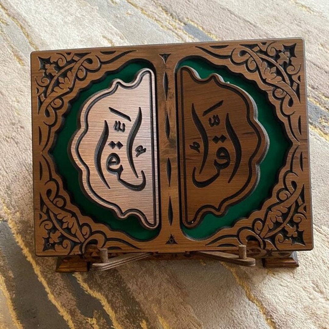 Wooden Quran Holderbible Bookshelfgreen Quran Storage - Etsy
