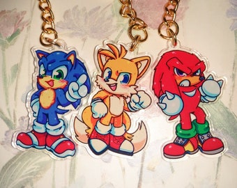 Sonic and Tails Keychain - Etsy