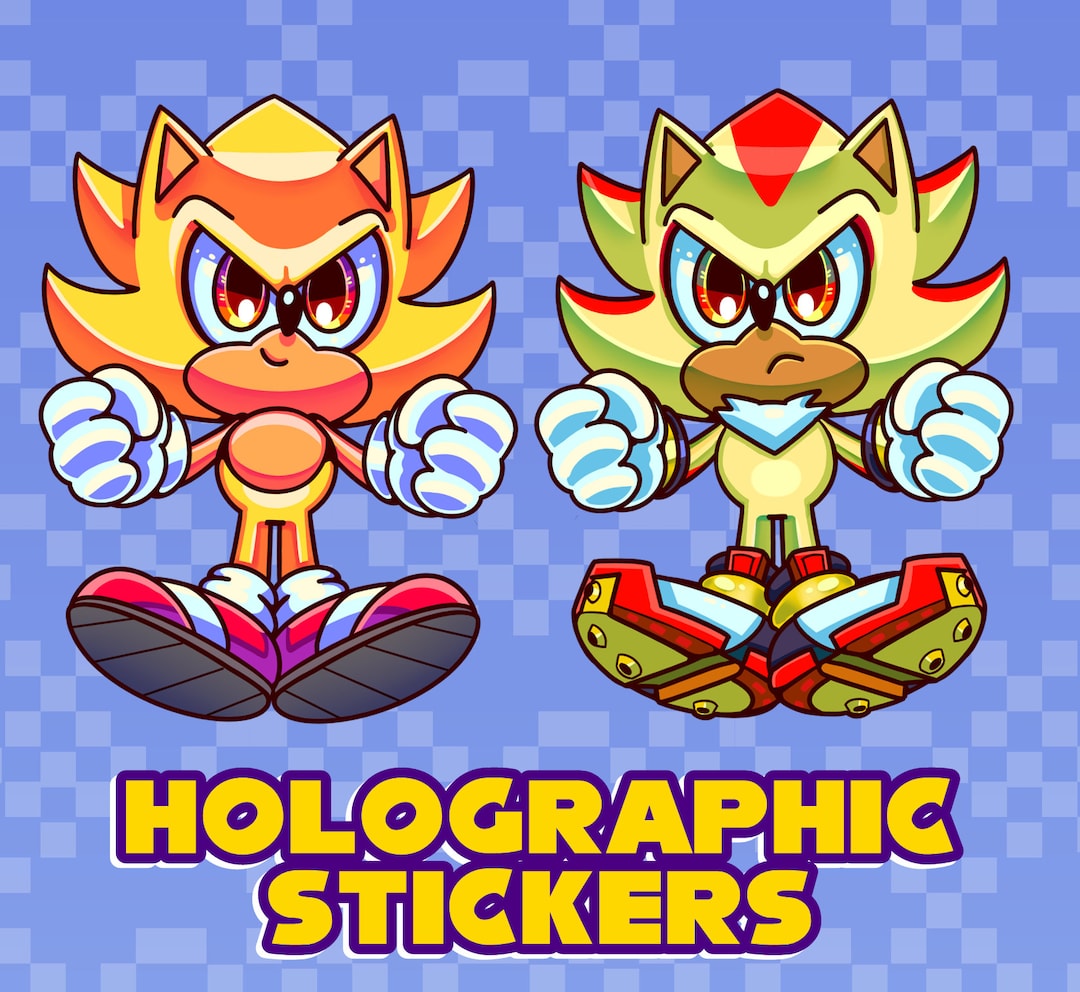 Super Sonic + Super Shadow Holographic Stickers - Etsy