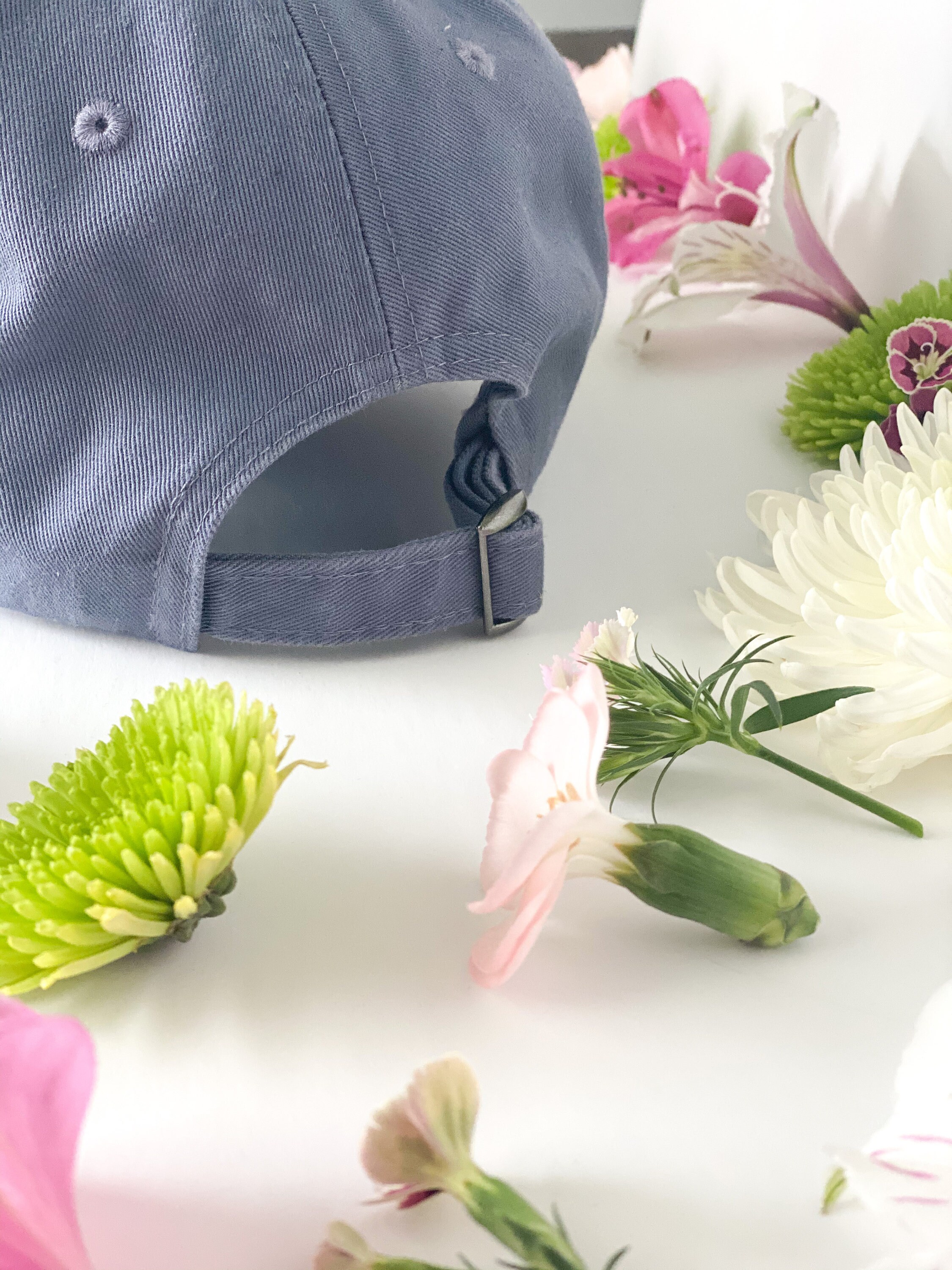 Embroidered Daisy Hat in Slate Blue | Etsy