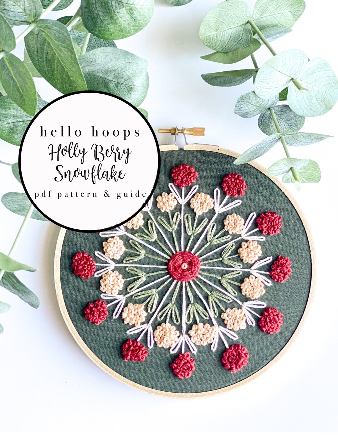 Holly Berry Snowflake Pattern - Etsy