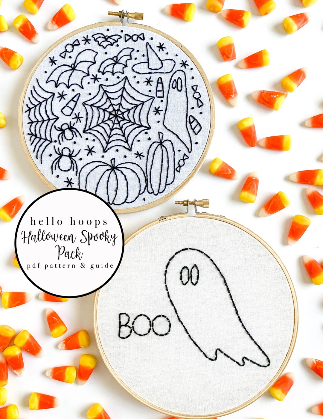 Spooky Halloween Embroidery Pattern Pack - Etsy