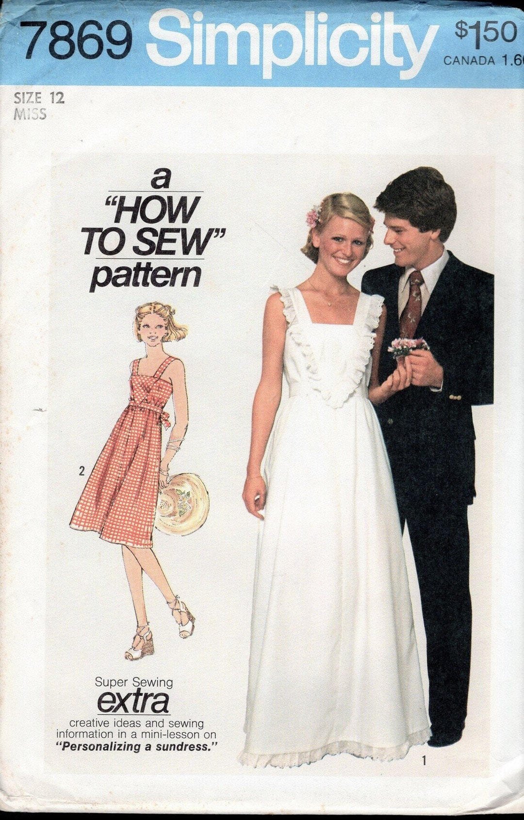 Vintage Simplicity 7869 "young Junior Teen Pullover Sundress in Two ...