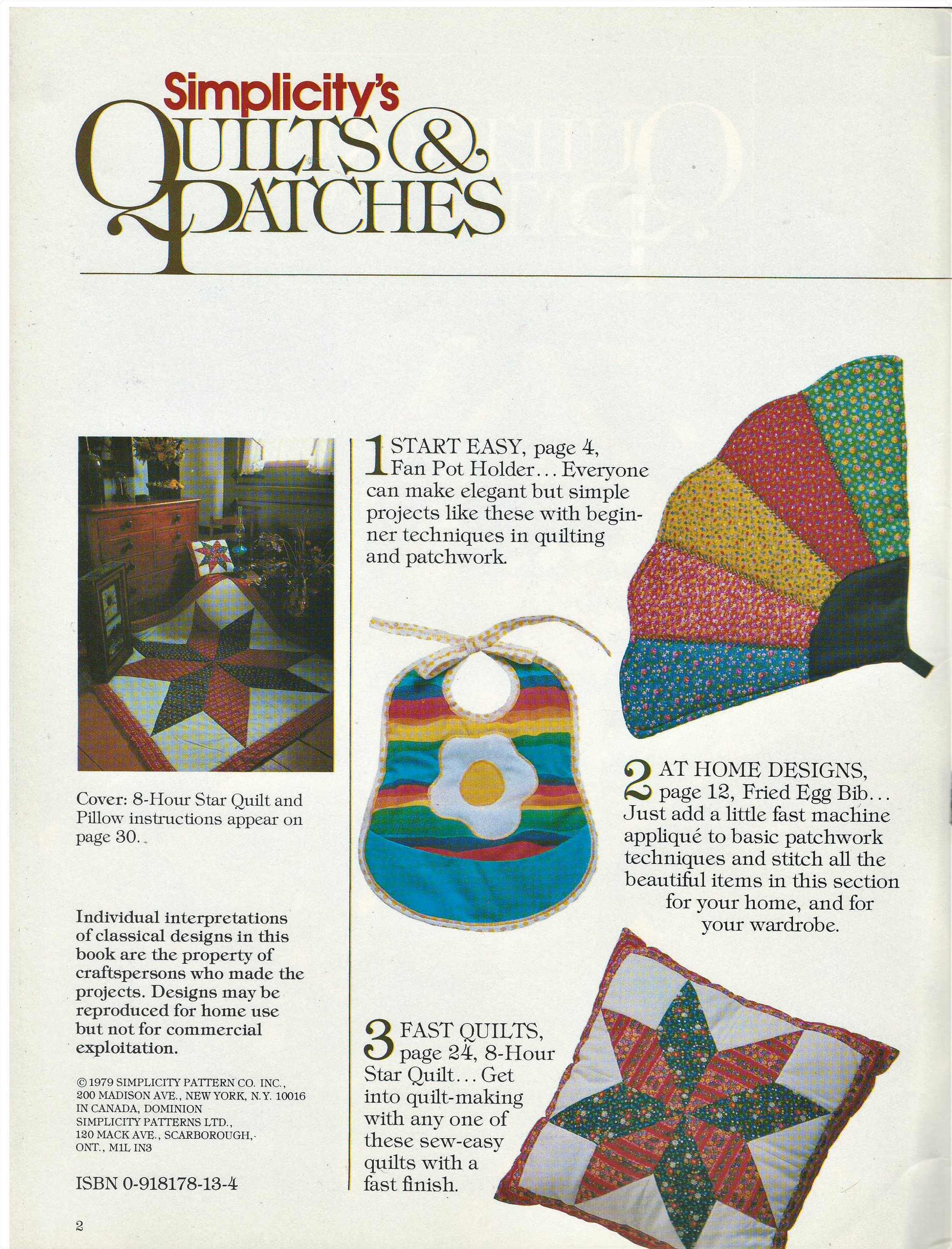 Vintage Simplicity's "quilts & Patches" Exciting Projects, Easily Made ...