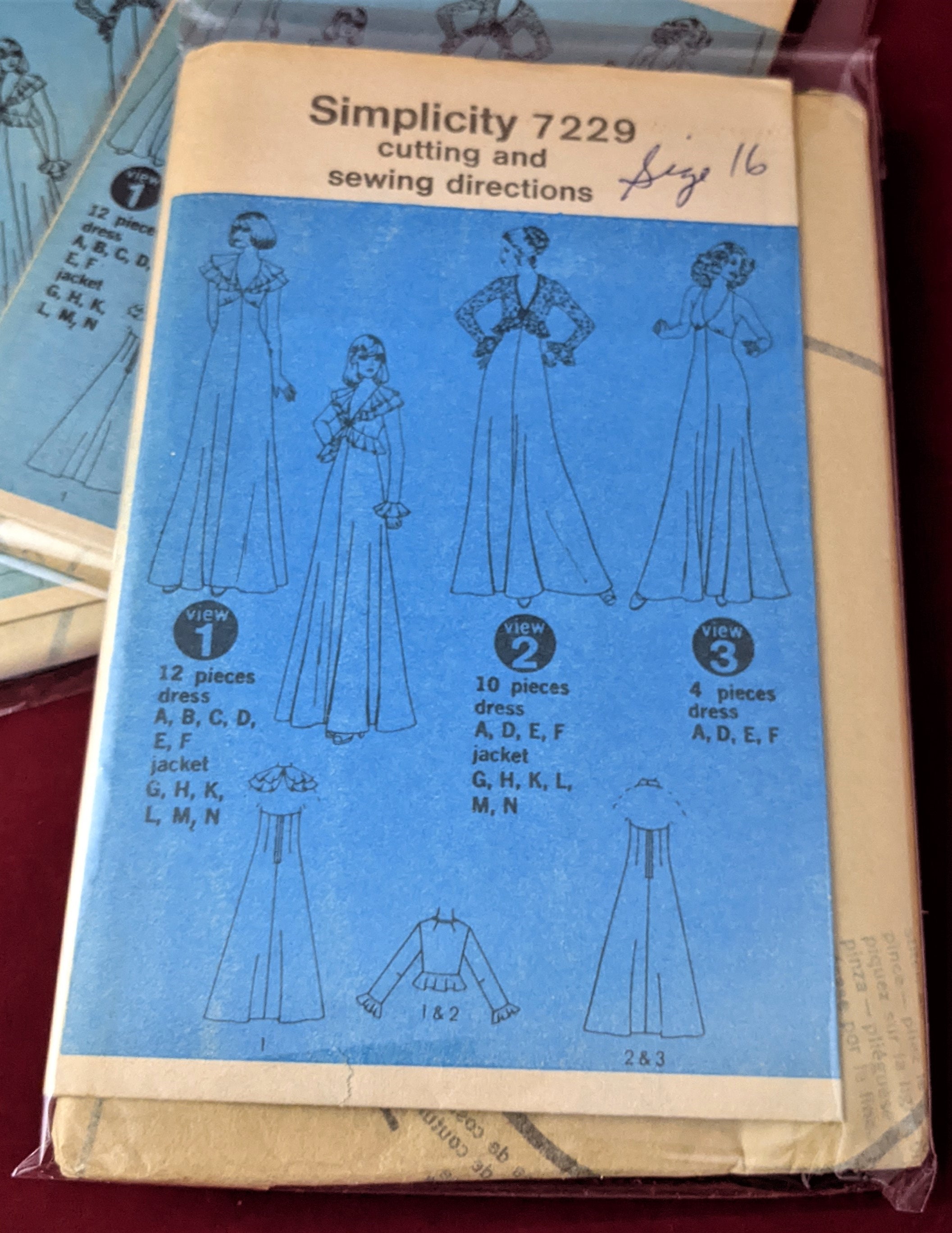 Vintage (1975) Simplicity 7229 Misses Long Halter Dress & Unlined ...
