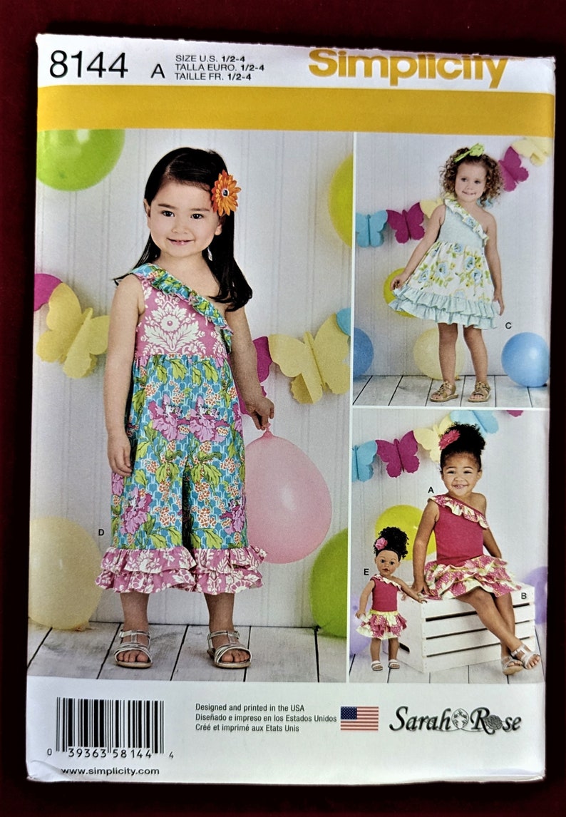 Simplicity "sarah Rose" 8144 "toddlers' One Shoulder Knit Dress ...
