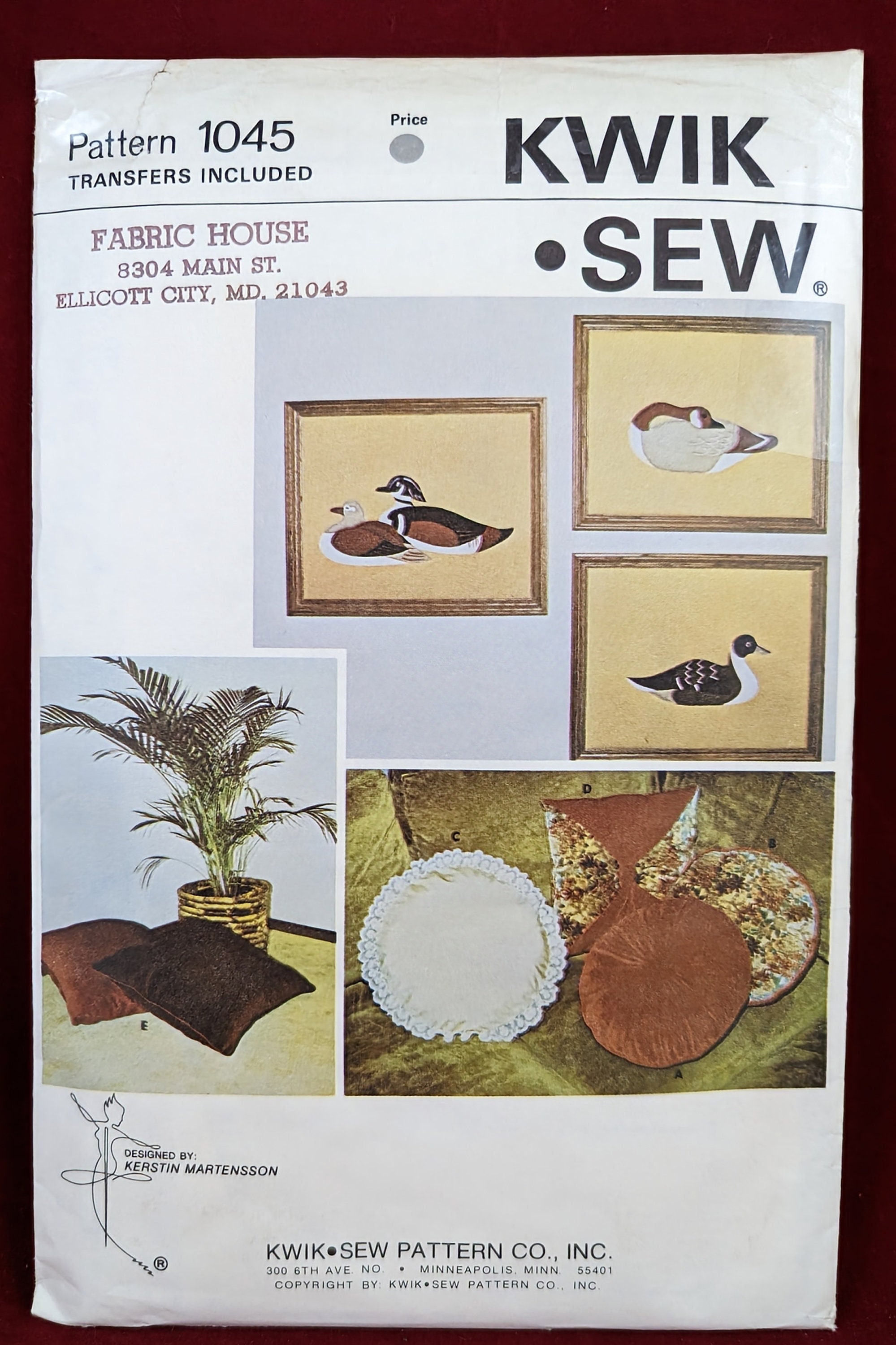 Rare Vintage Kwik Sew 1046 - Home Décor Designer Patterns for 5 Pillows ...