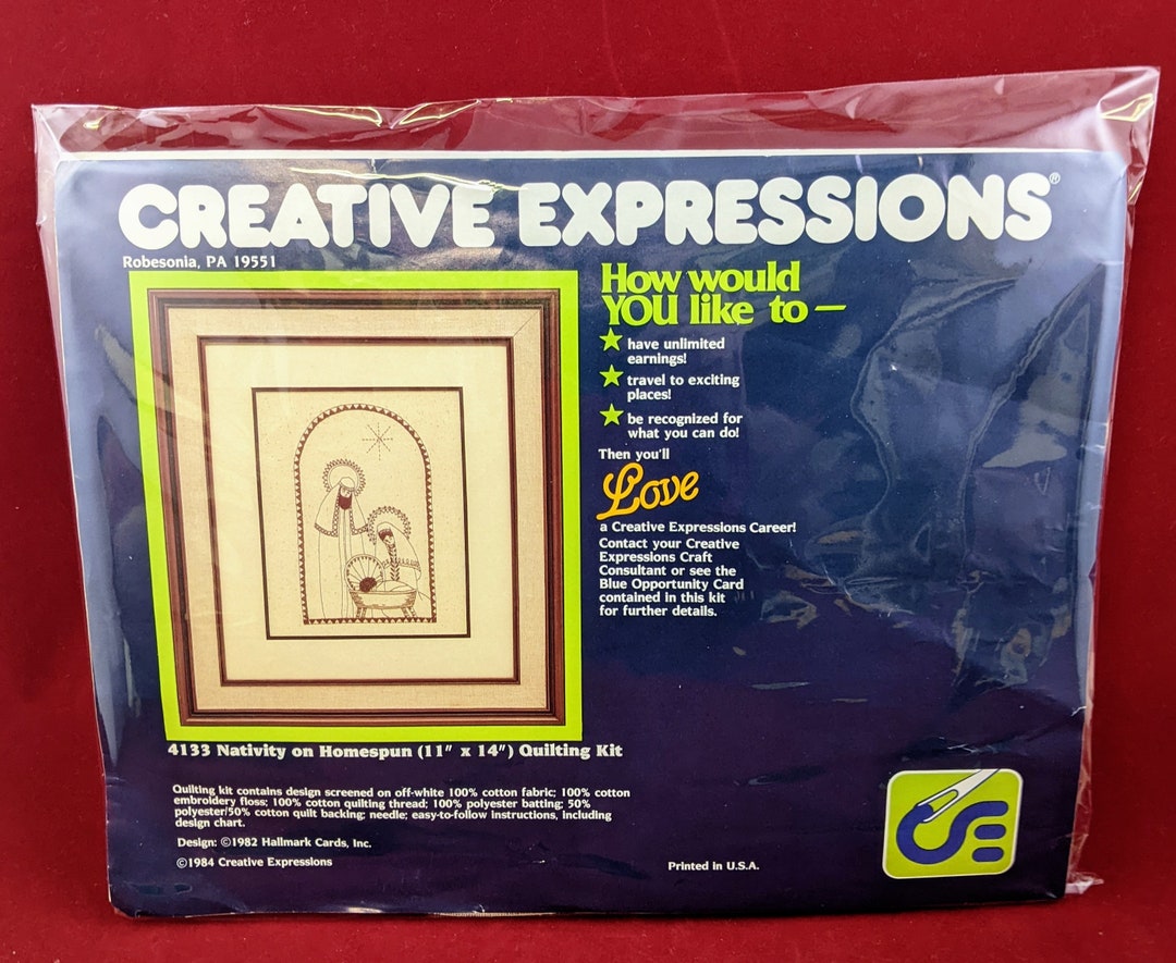 Vintage Creative Expressions 4133 Nativity on Homespun 11" X 14 ...