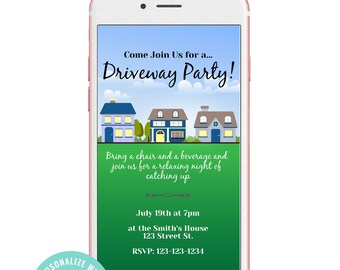 Driveway Party Digital Invite - Etsy