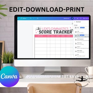 Personalized Gymnastics Meet Score Tracker | Customizable Canva ...