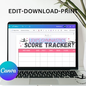 Personalized Gymnastics Meet Score Tracker | Customizable Canva ...