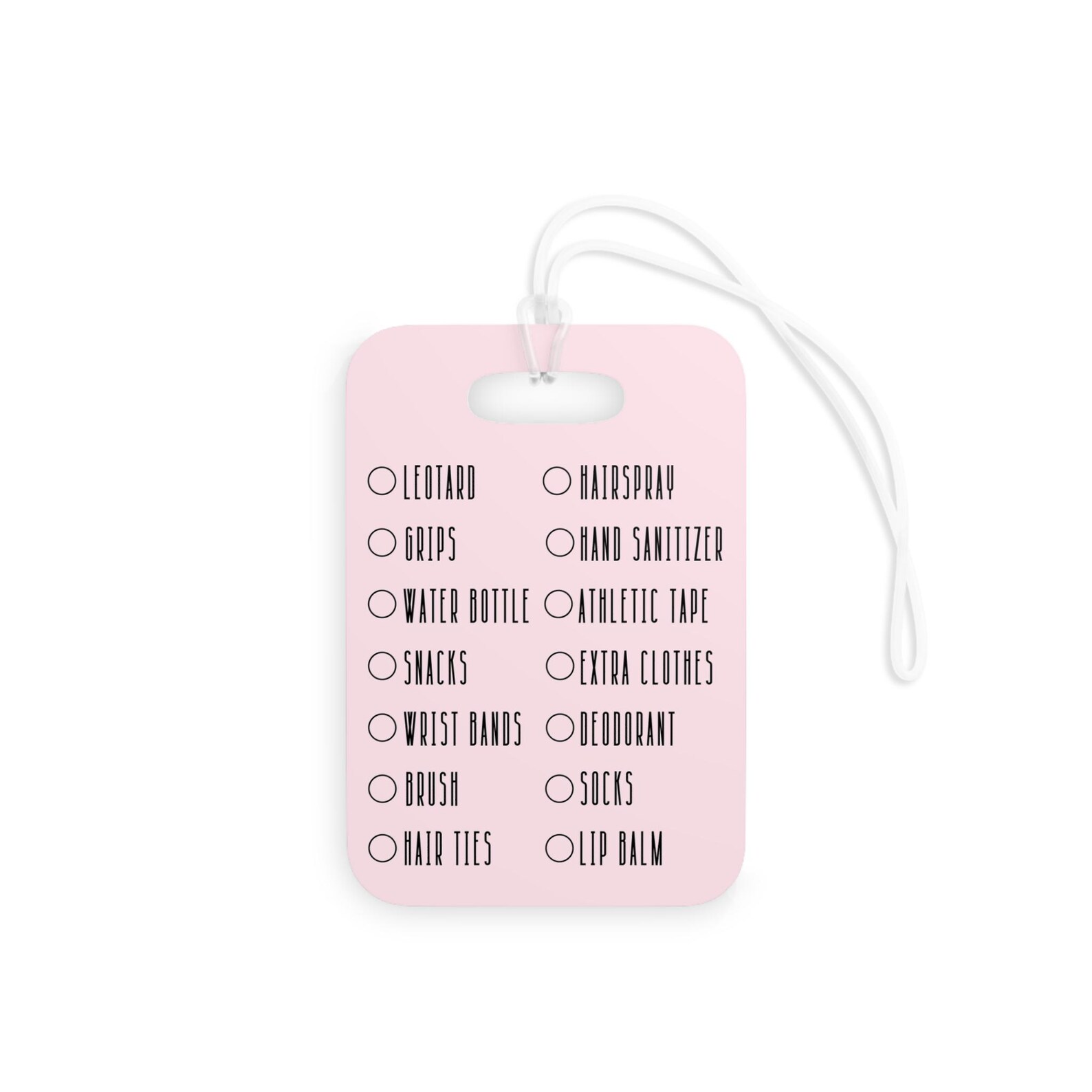 Customized Gymnastics Bag Tag Gymnastics Checklist Name Tag With ...
