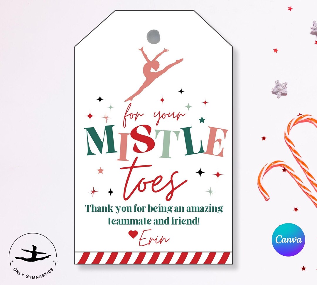 For Your Mistle Toes Christmas Tag | Printable Gymnastics Christmas ...