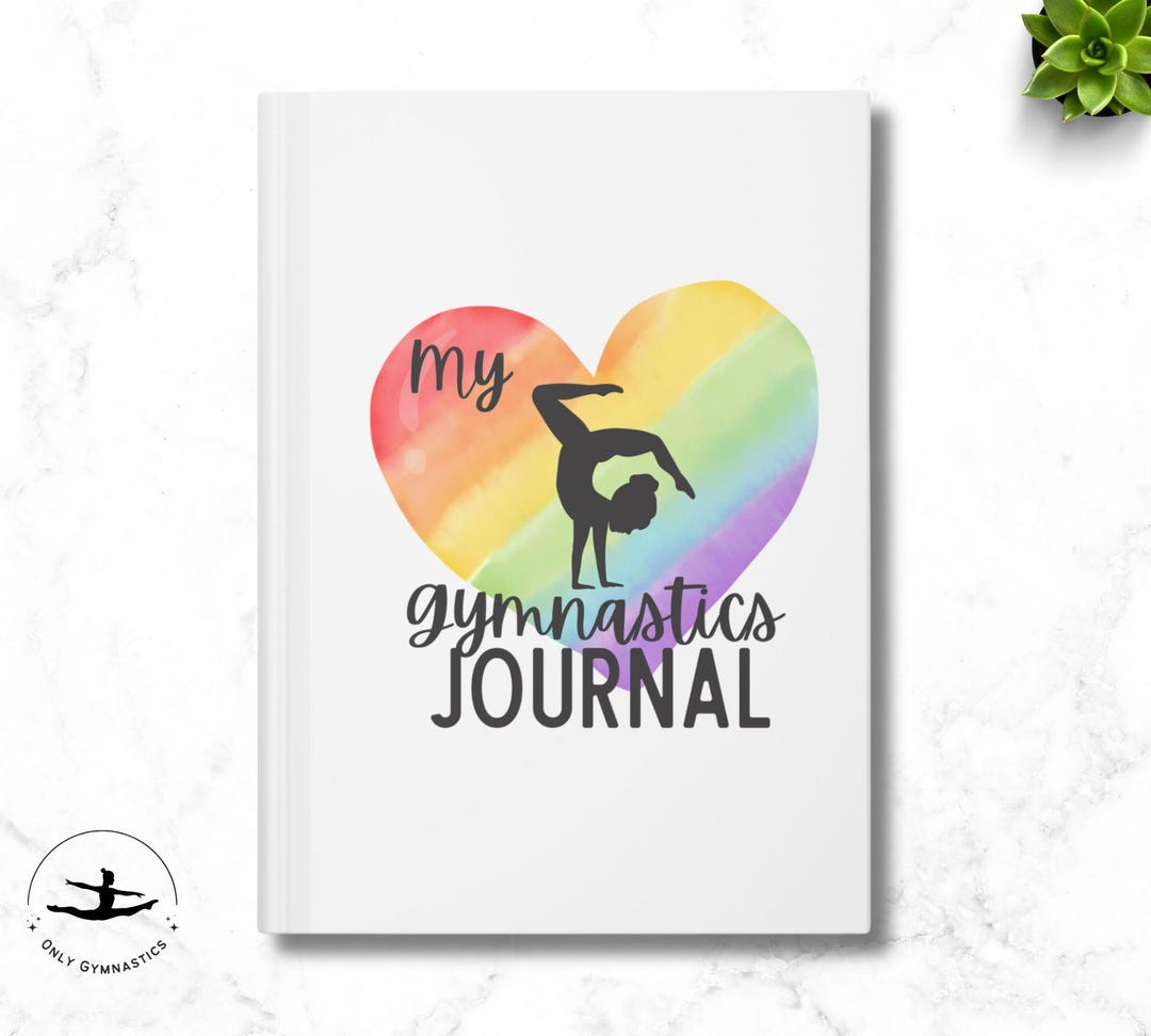My Gymnastics Journal | Watercolor Rainbow Heart Style Hardcover Diary ...